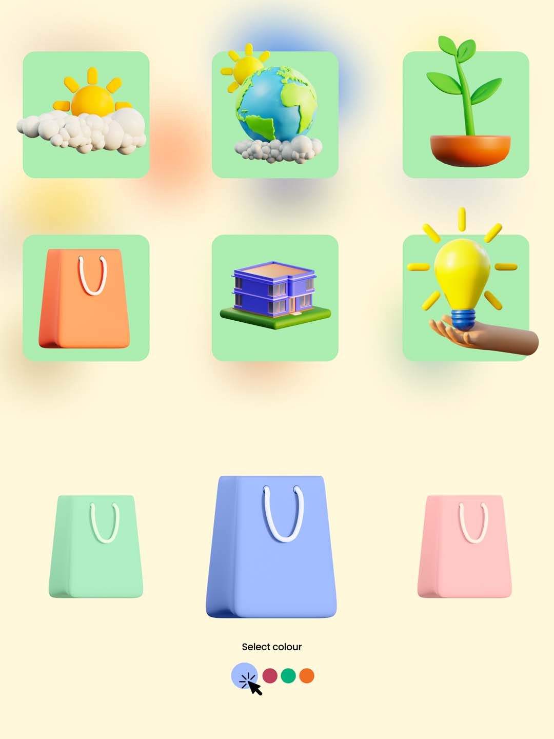 10 个带有高分辨率 png 的 3D Blend 图标。这些图标可用于任何设计项目。