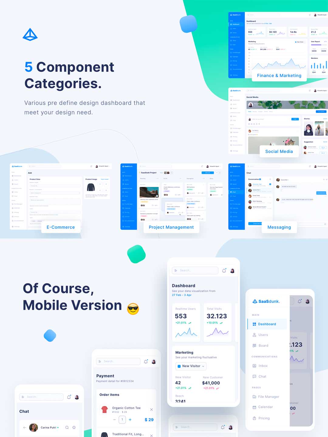 30页响应式设计高级SaaS仪表板设计系统sketch,fig源文件