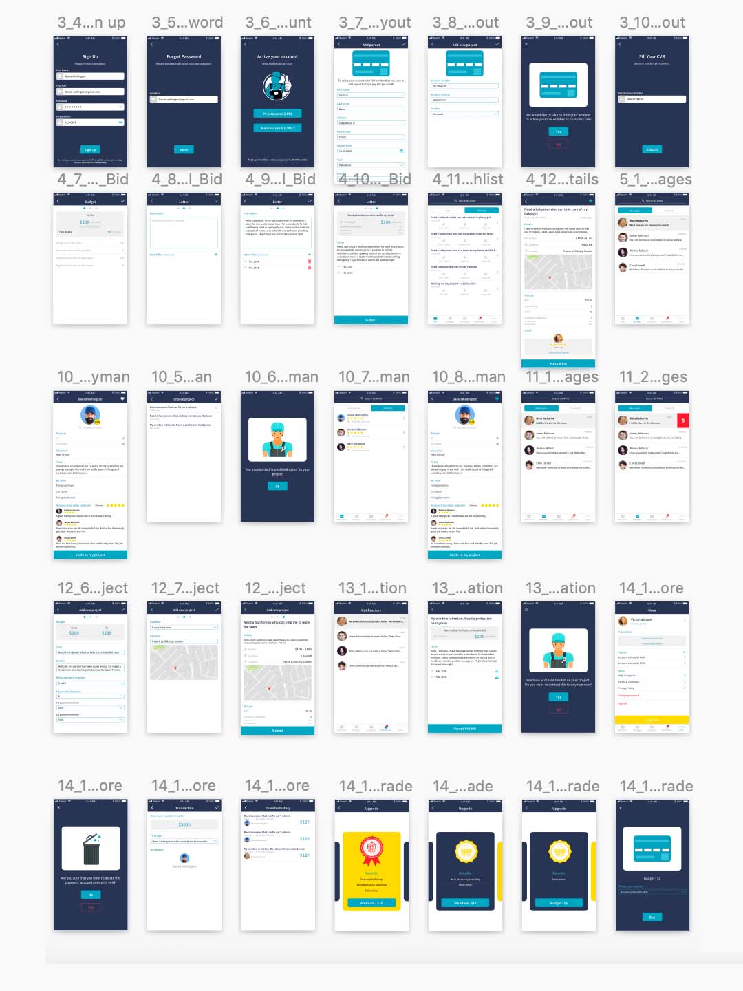 线上排工，找工人，修理东西app UI sketch源文件