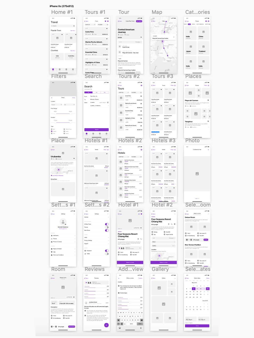 一套旅游定酒店高保真原型图,sketch源文件