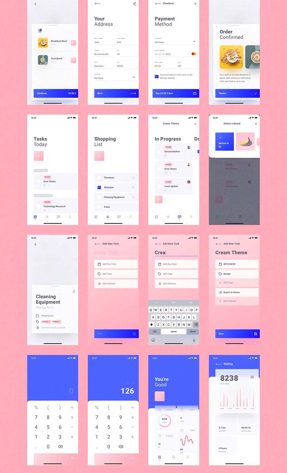 100张图片社交类app UIkit源文件，UI素材下载，sketch源文件