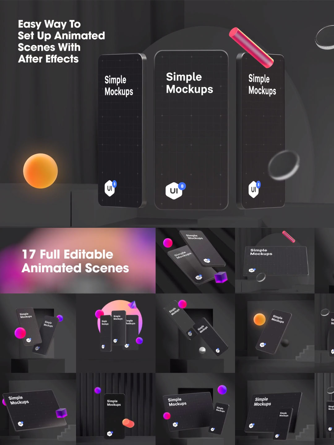 高端3D场景响应式设备样机全套c4d,fig,fbx源文件